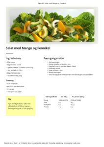 Salat med Mango og Fennikel - Diætist Iskov
